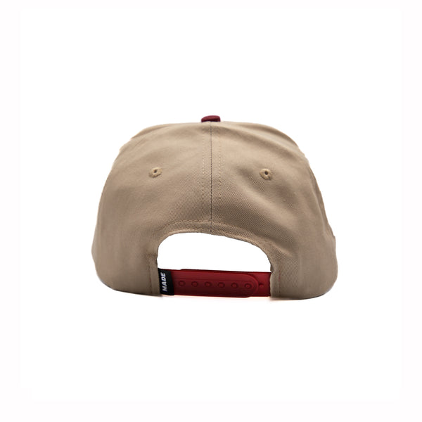 Midwest Snapback - Maroon/Biege – MADE MOBB